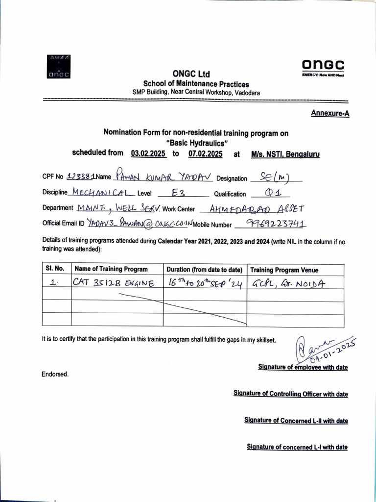 Nomination Forms - Pawan Yadav & Krishan Kant | PDF