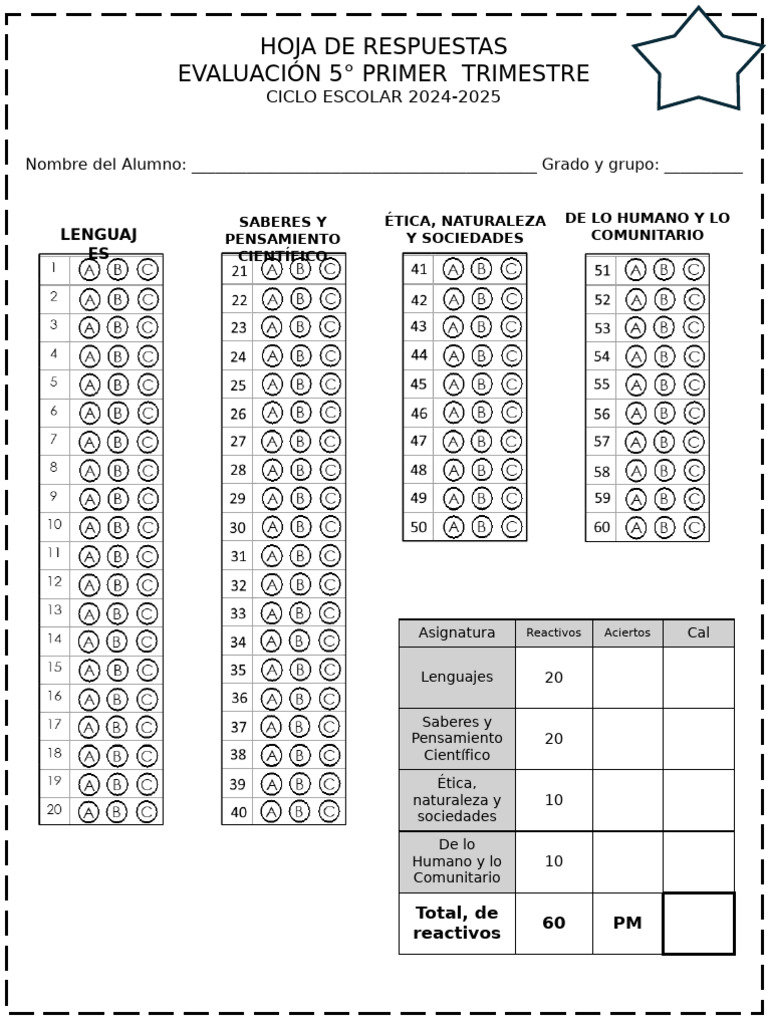 Hoja de Respuestas | PDF