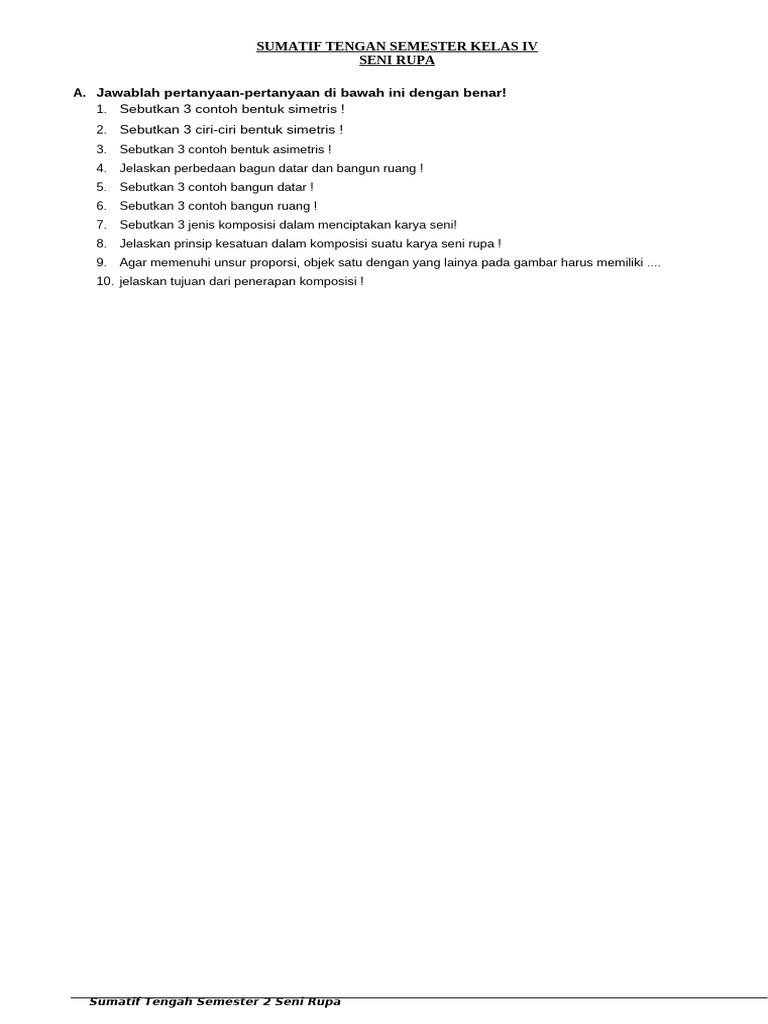 Sts Seni Rupa SSM 2-1 | PDF