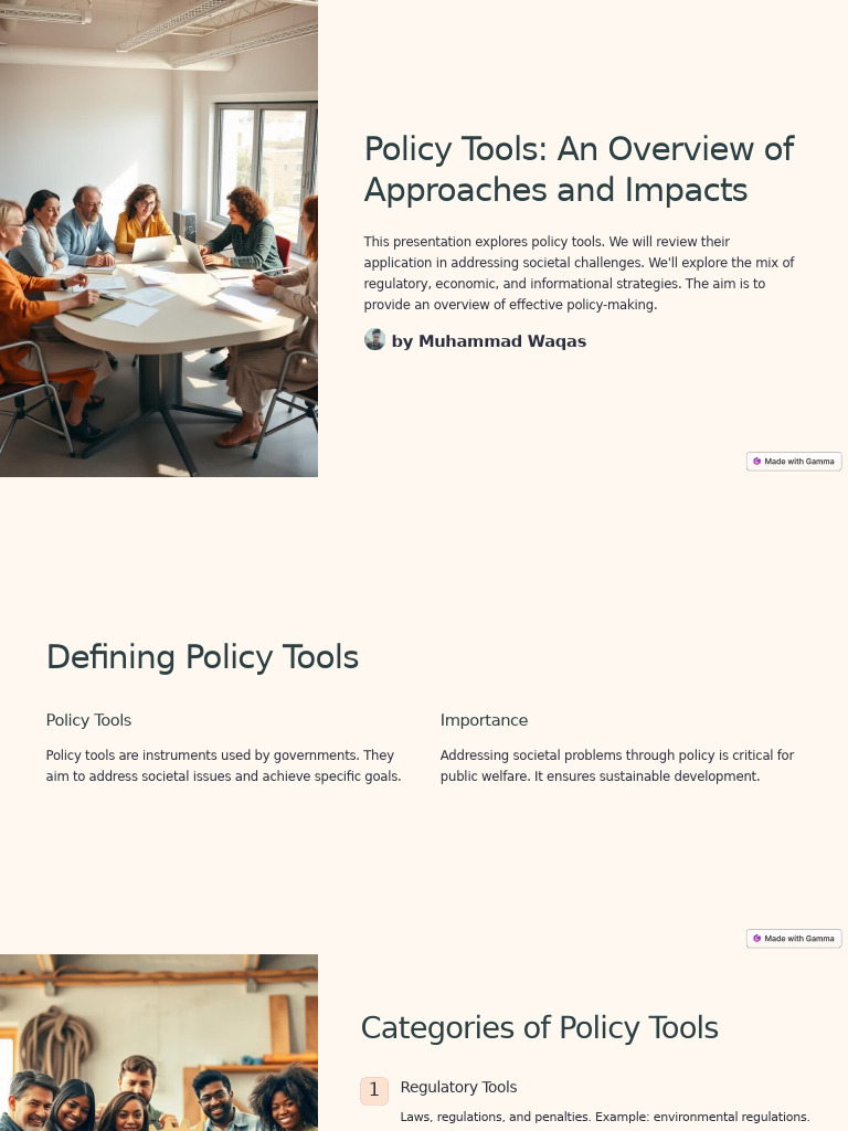 Overview of Policy Tools and Strategies | PDF
