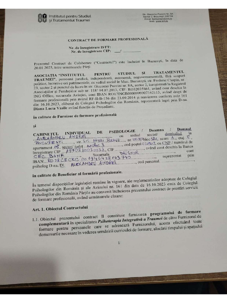 Contract Semnat Alexandru Andrei | PDF