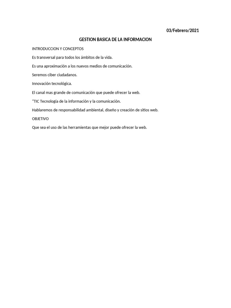Libreta Digital Gestion Basica de La Informacion 2 | PDF