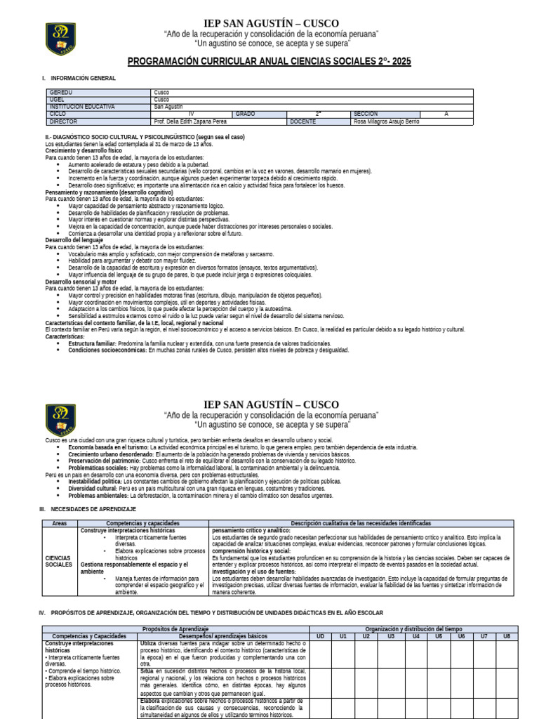 Pca 2° CC - SS | PDF | Aprendizaje | Sustentabilidad