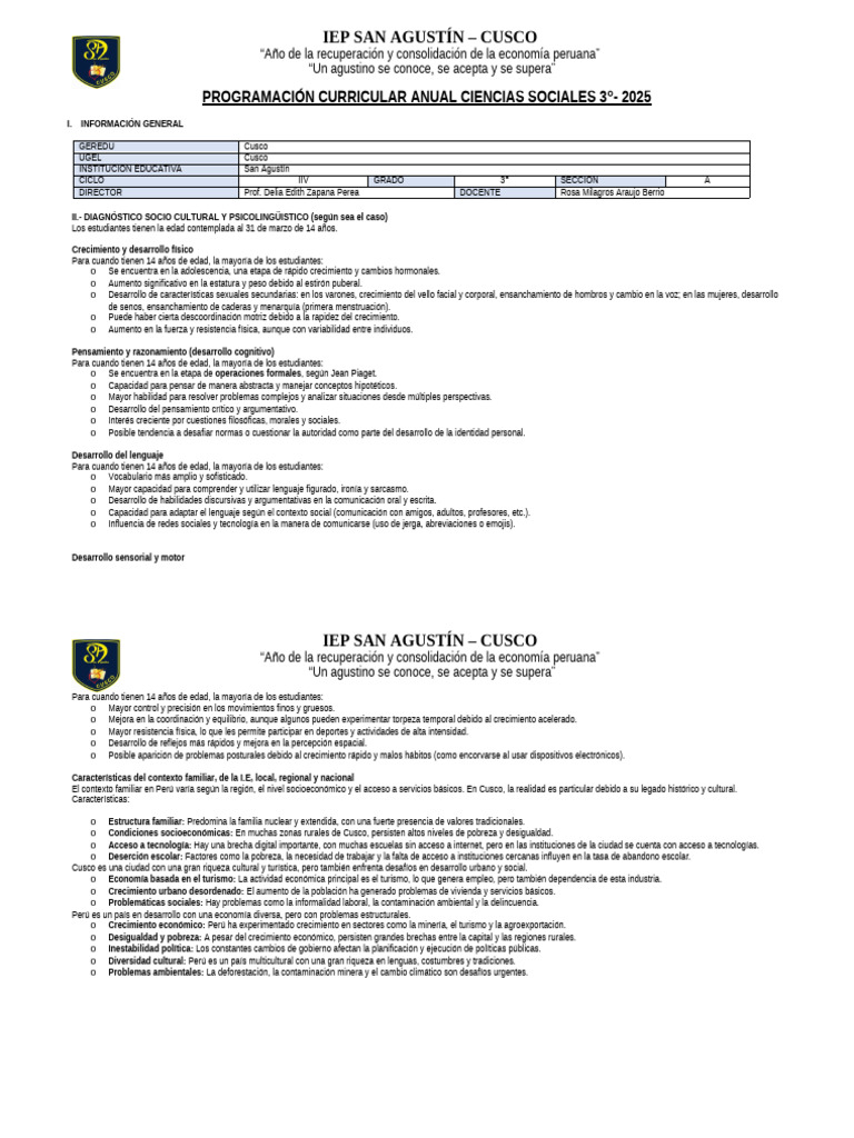 Pca 3° CC - SS | PDF | Sustentabilidad | Aprendizaje
