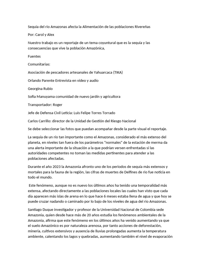 Sequia Del Rio Amazonas Afecta La Alimentación de Las Poblaciones ...