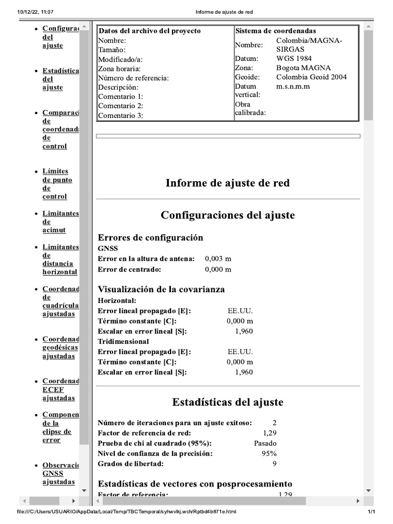 Informe de Ajuste de Red | PDF