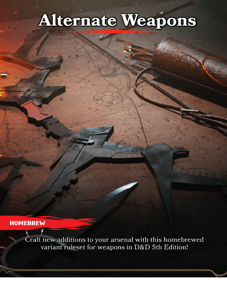 Rule Variant_ Alternate Weapons - The Homebrewery | PDF