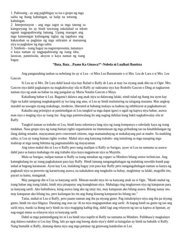 Bata Bata Paano Ka Ginawa | PDF