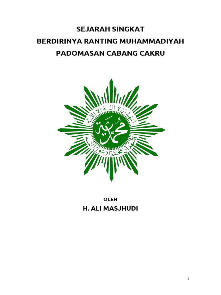 Sejarah Muhammadiyah Ranting Padomasan | PDF