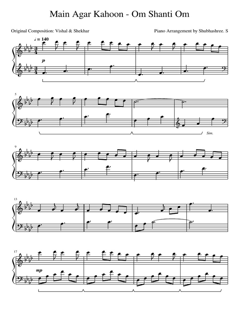 Main Agar Kahoon - Full Sheet Music | PDF