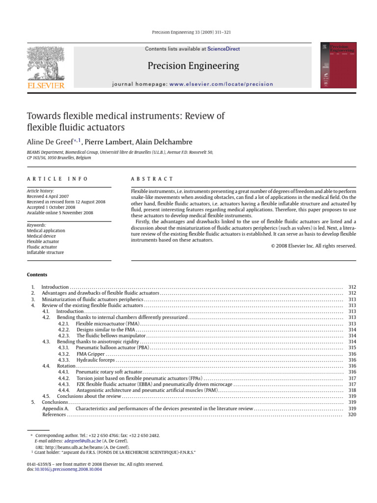 Flexible Fluidic Actuators in Medicine | PDF | Actuator | Bending