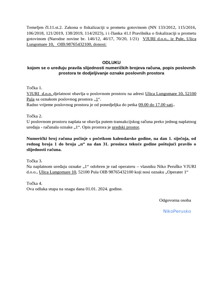 Odluka Pravilima Sljednosti 2024 | PDF