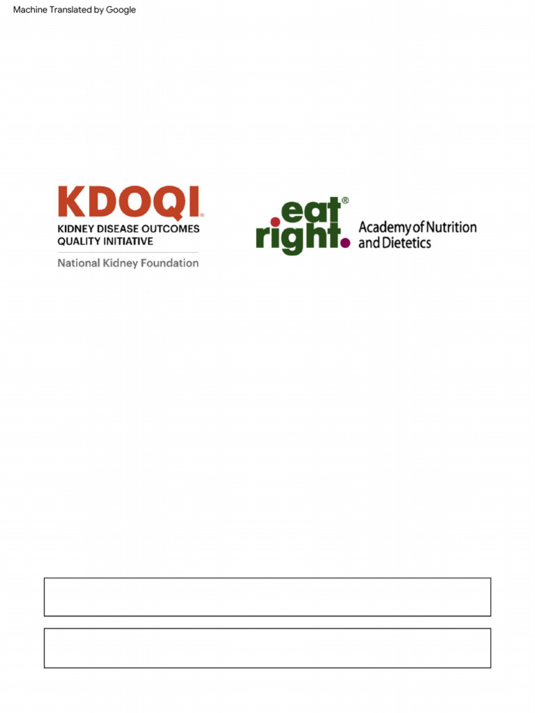 Guía KDOQI 2020: Nutrición en ERC | PDF | Nutrición | Dieta y nutrición