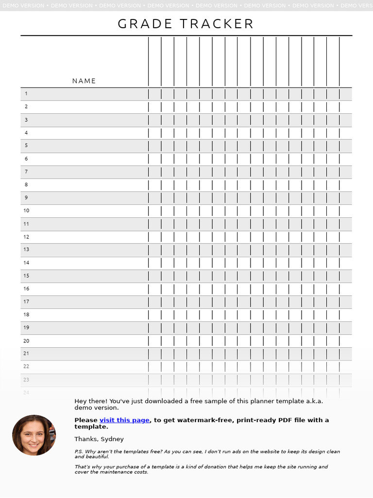 Gradebook - Original Style-A4 | PDF