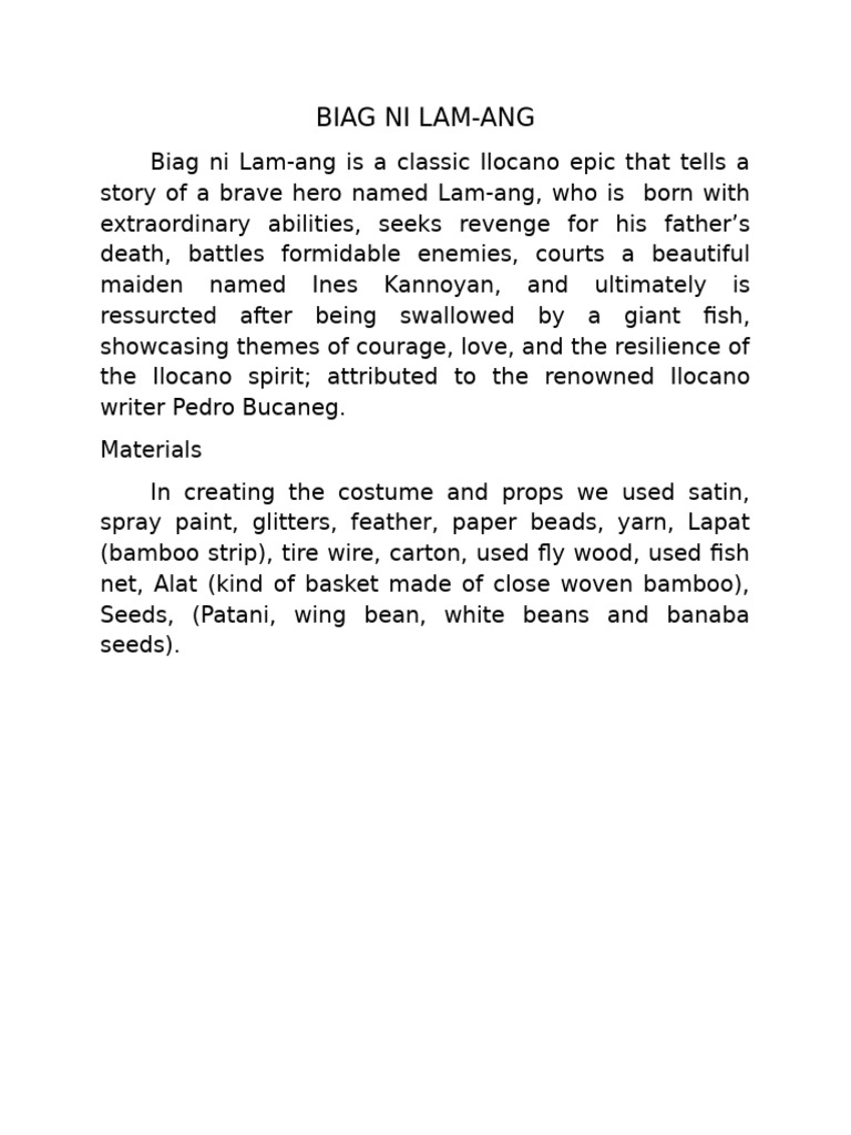 Biag Ni Lam-Ang | PDF