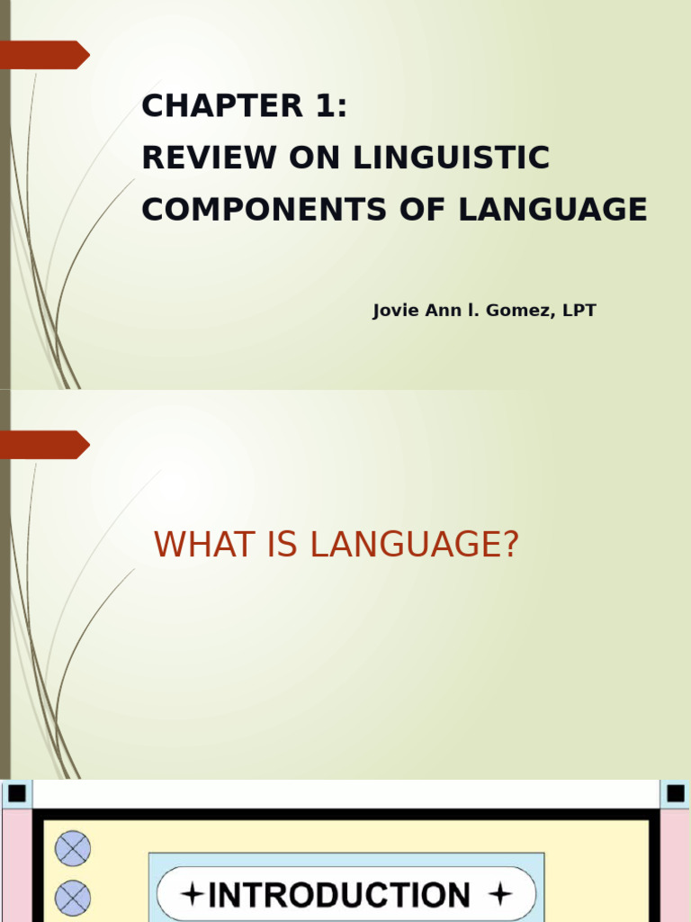 Review On Linguistic Components of Language | PDF | English Language ...