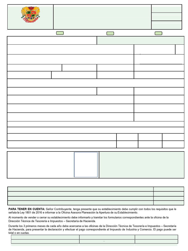 F-GFP-004 Formulario de Inscripción y Matrícula Industria y Comercio | PDF | Impuestos