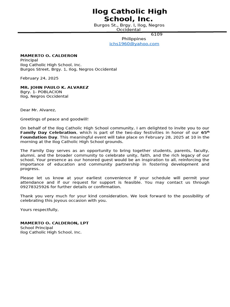 Letter To John Paulo Alvarez | PDF