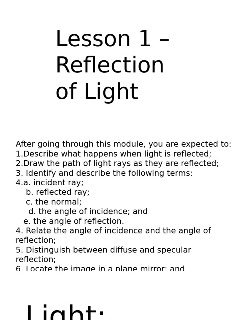 module 3.PHYSICALSCIENCE | PDF | Reflection (Physics) | Light