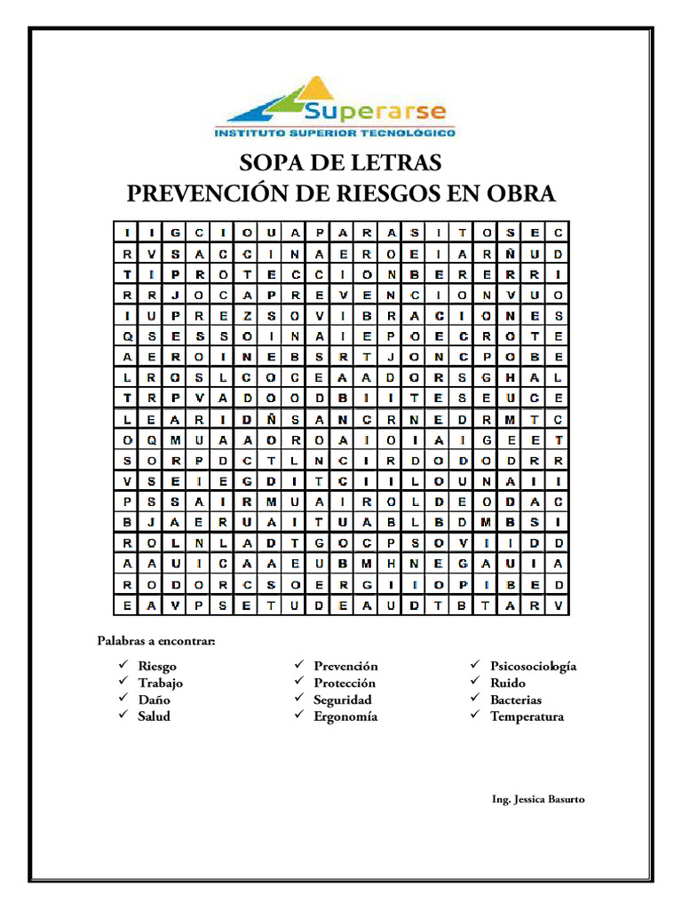 SOPA DE LETRAS Prevención | PDF
