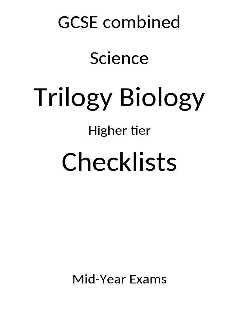 GCSE Biology Combined Trilogy Higher Tier Paper 1 Mid Year | PDF | Cell ...