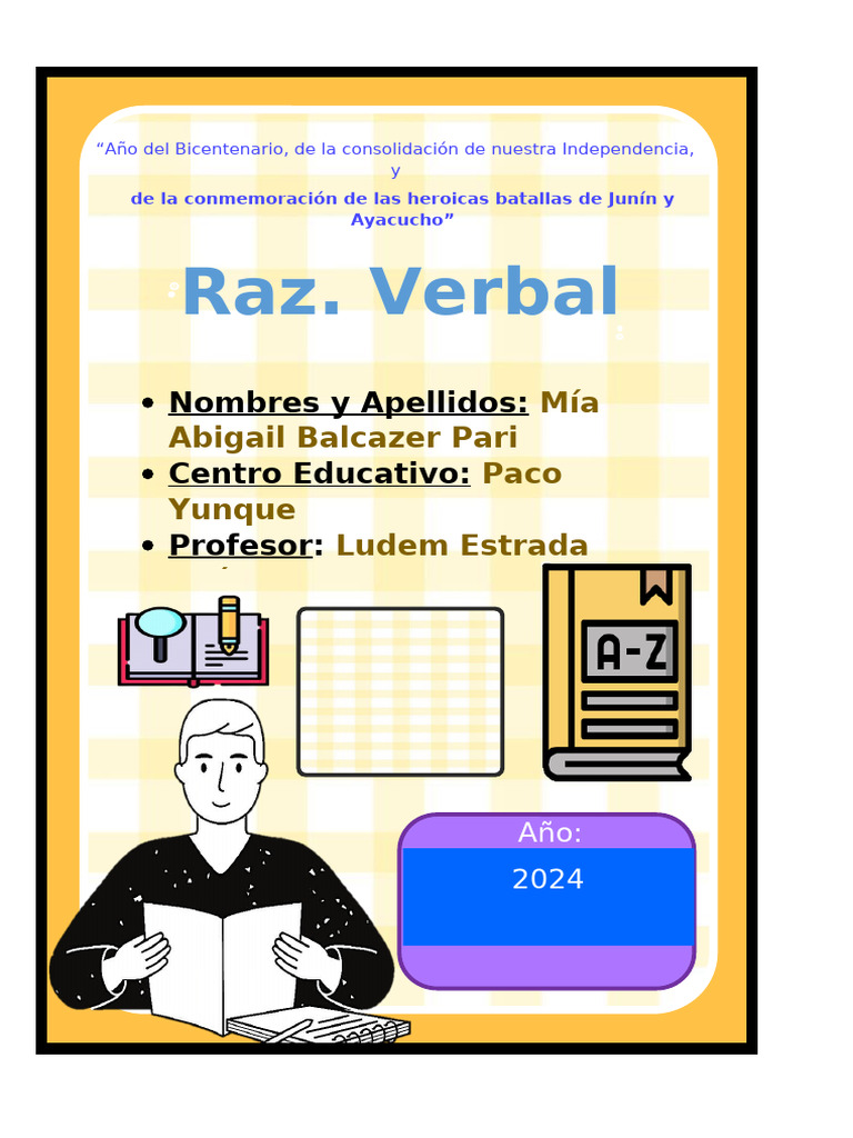 Carátula de Raz Verbal | PDF