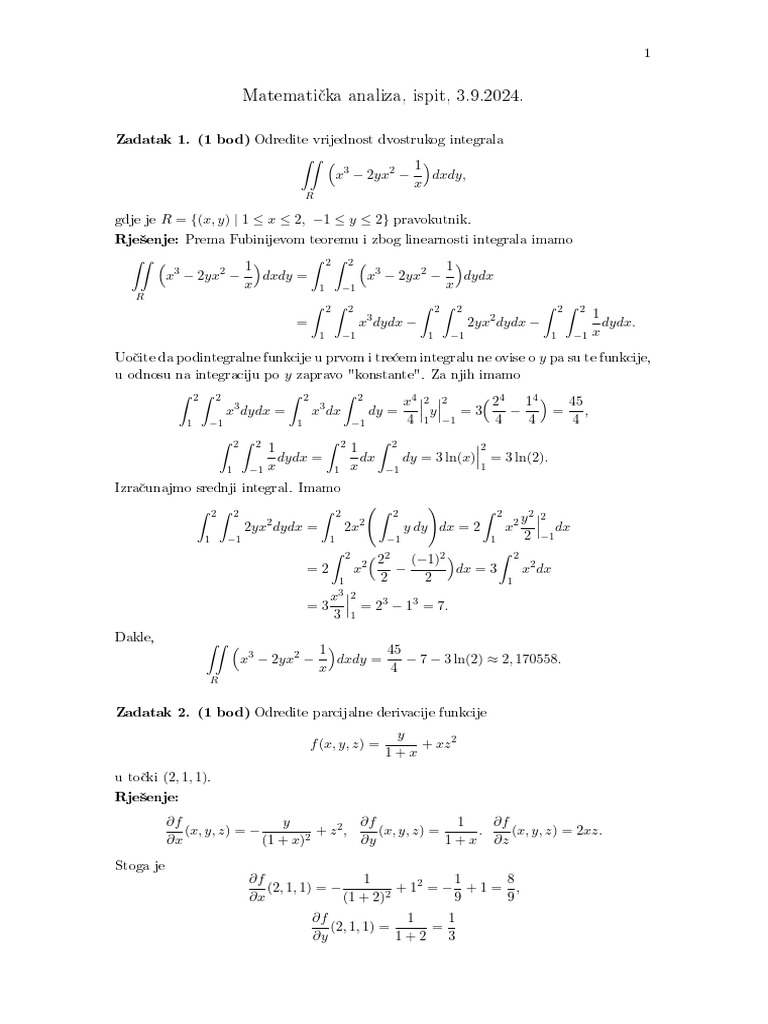 Ispit MA Rujan1 2024 Rjesenja | PDF