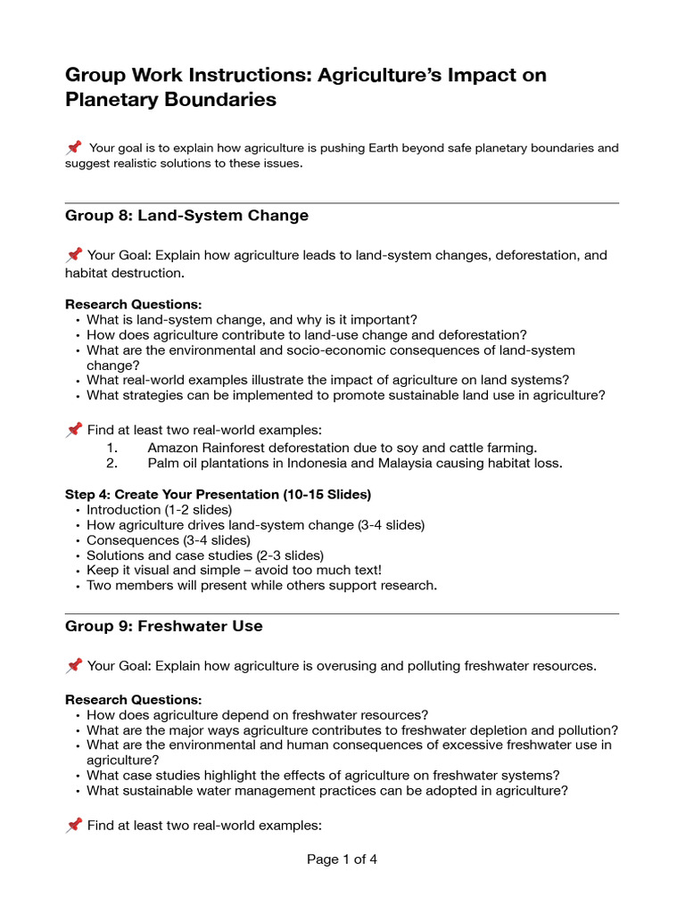 Agriculture's Role in Planetary Boundaries | PDF | Agriculture ...