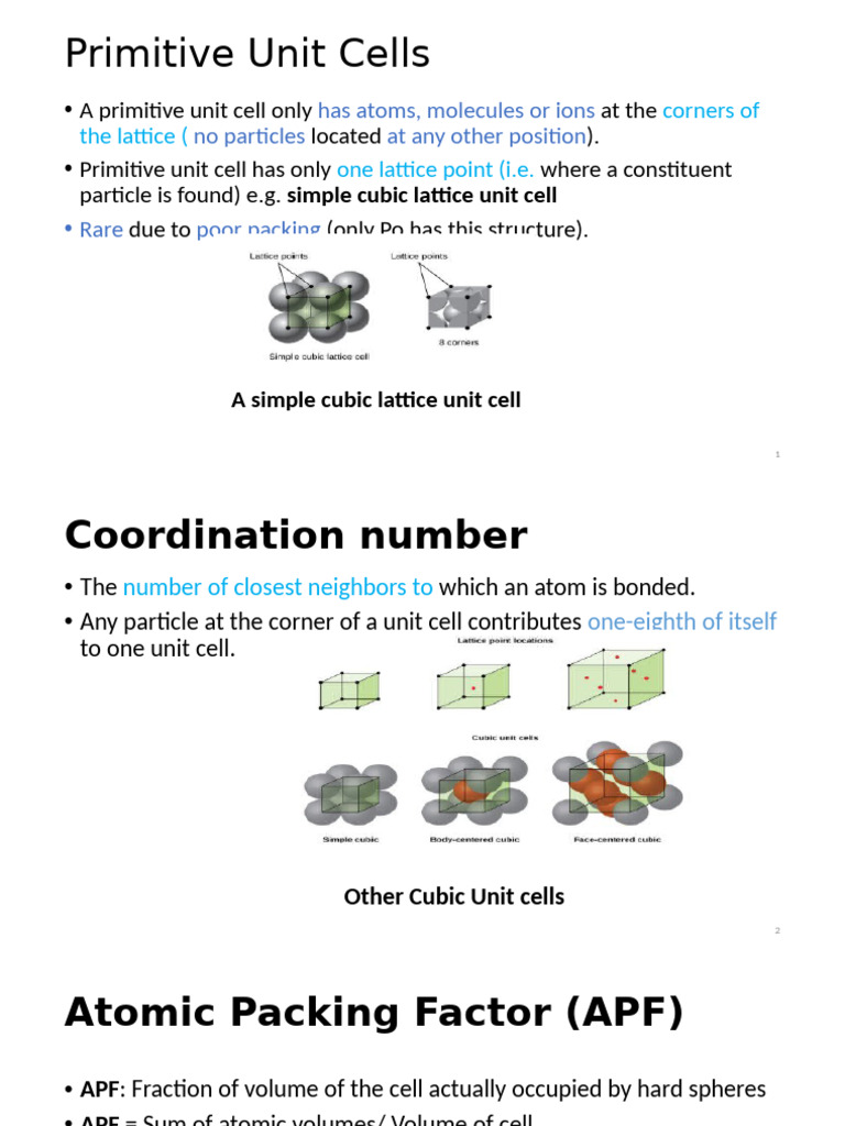 TCU 101 Lecture 5 Unit Cells | PDF | Crystal Structure | Materials