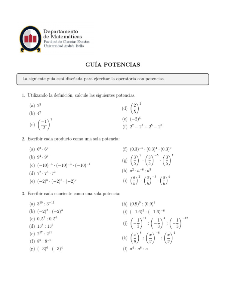 Guia Potencias | PDF | Ajedrez