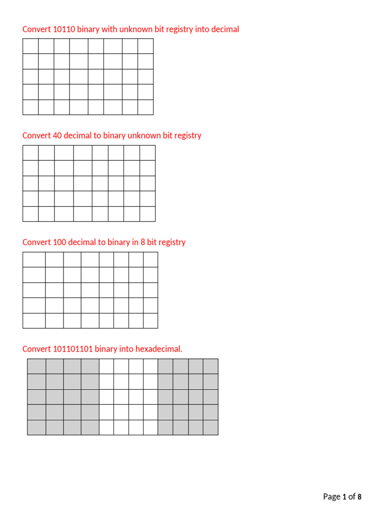 Binary, Decimal, and Hex Conversion Guide | PDF