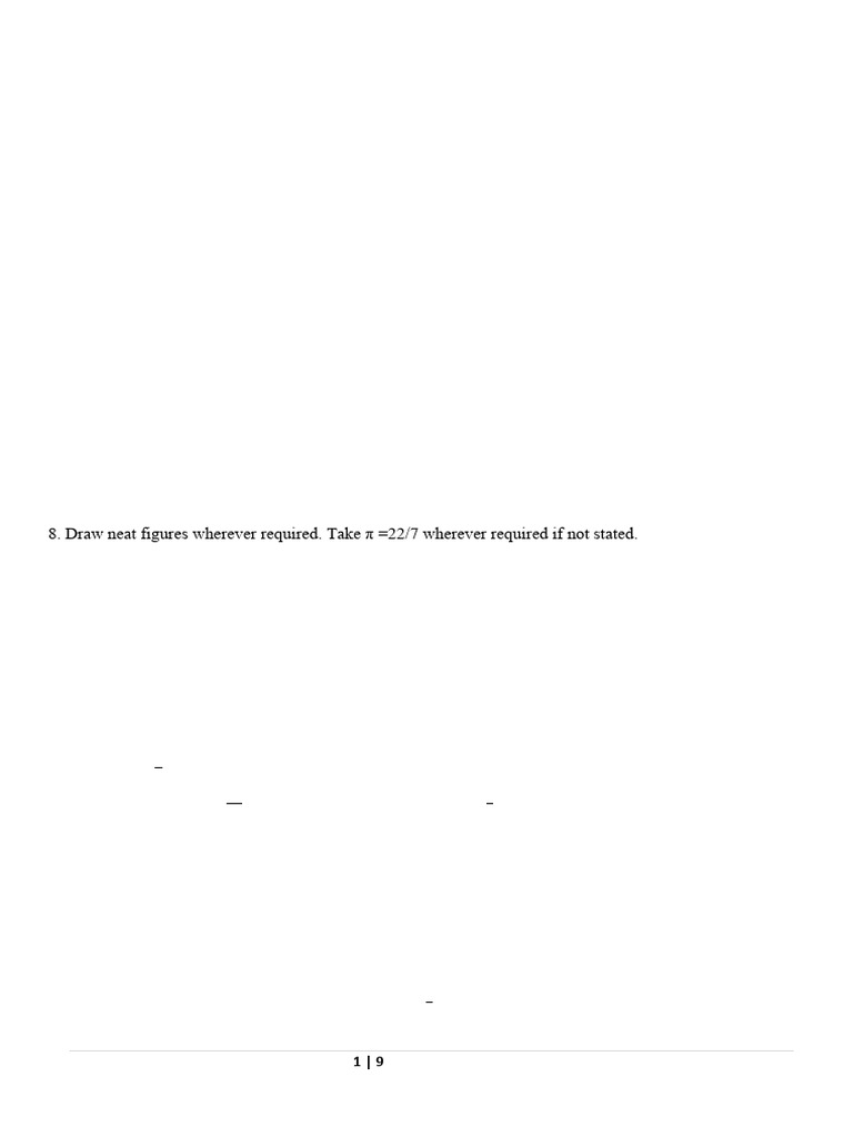 PB1-Math Standard Class X - Set 1 | PDF | Angle | Area