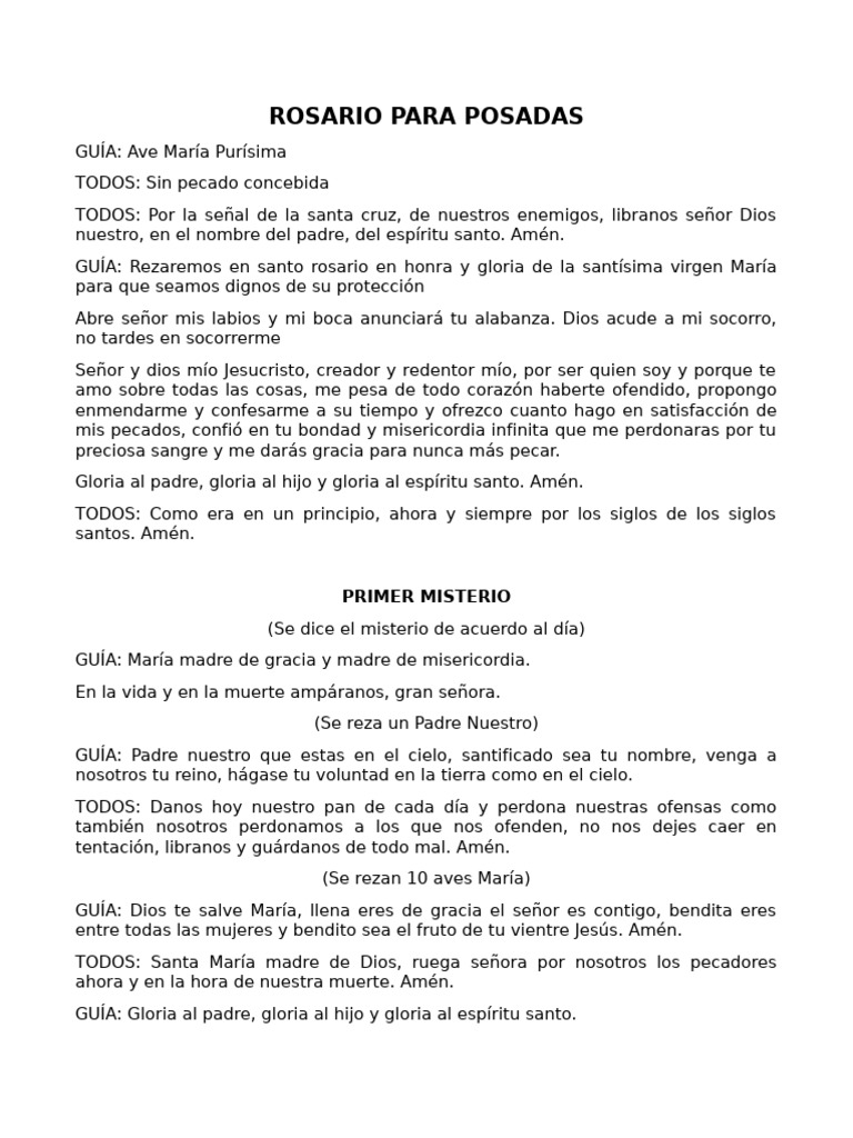 Rosario para Posadas: Guía de Rezo | PDF | María, madre de Jesús ...