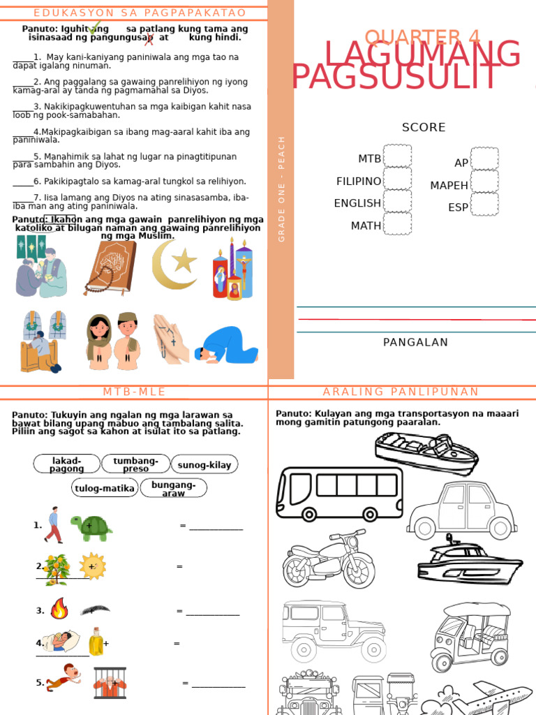 Q4 Summative Test 2 Grade 1 | PDF