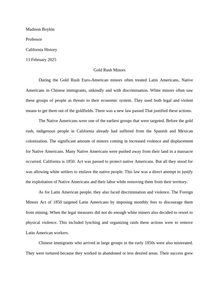 Short Paper 2 Madison Boykin | PDF | Native Americans In The United ...