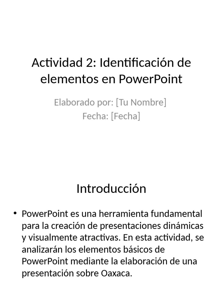 Actividad PowerPoint Oaxaca | PDF