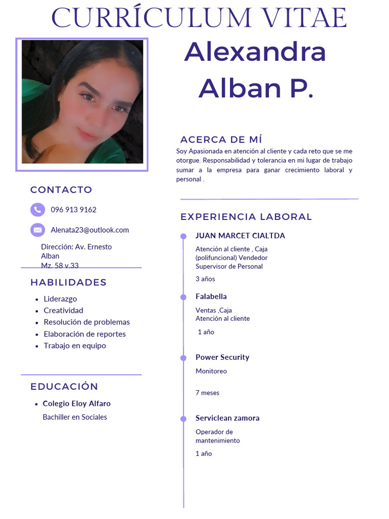 Alexandra Alban Hoja de Vida - 20240724 - 122353 - 0000 | PDF