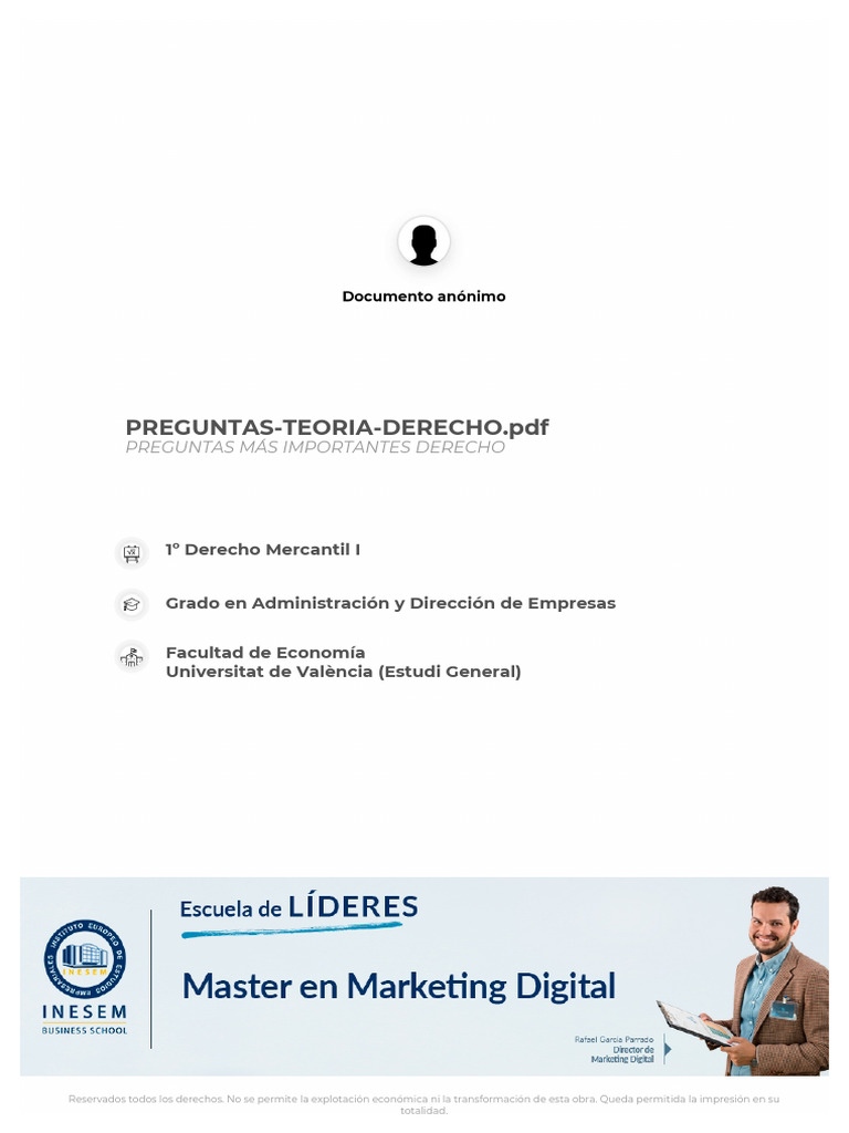 Preguntas Derecho Mercantil | PDF | Ley de hipotecas | Sociedad de responsabilidad limitada