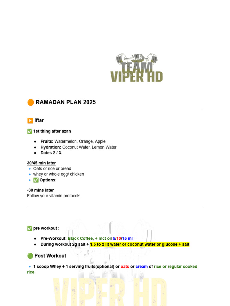 ? Ramadan Plan 2025 | PDF