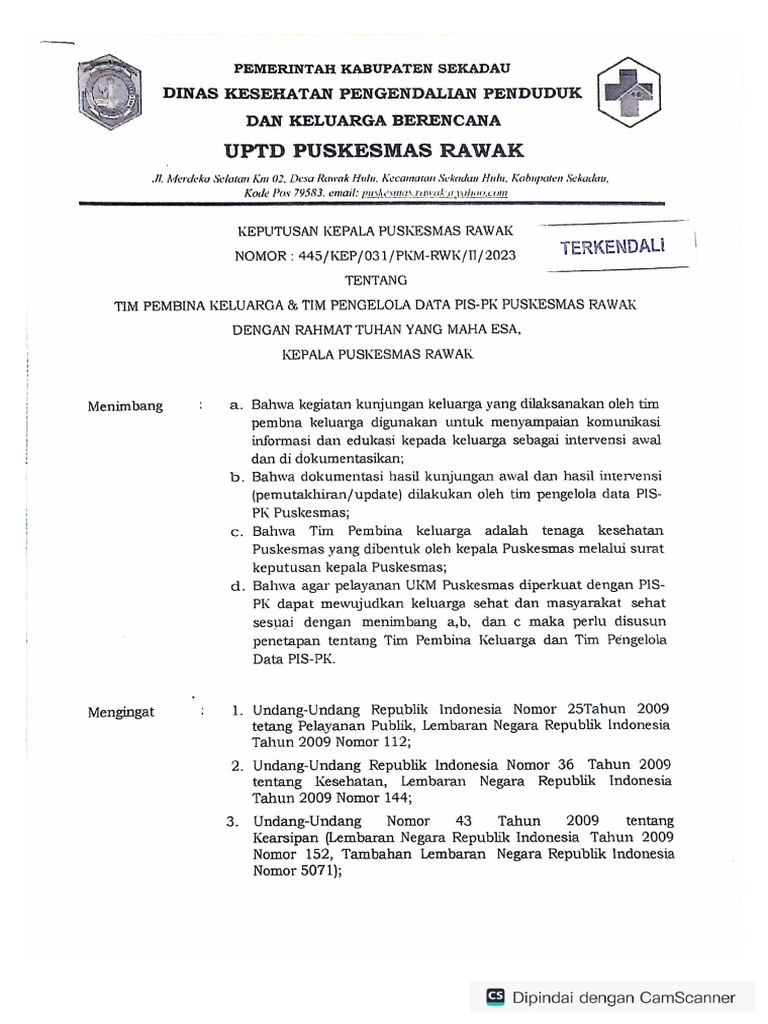 SK Dan Sop Pispk | PDF