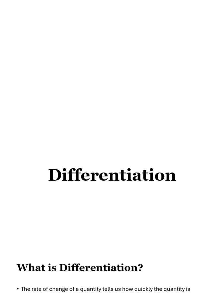 Differentiation - Session 1 | PDF | Derivative | Gradient
