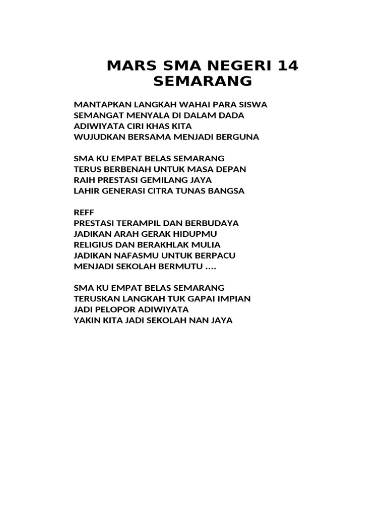 Mars SMA Negeri 14 Semarang | PDF