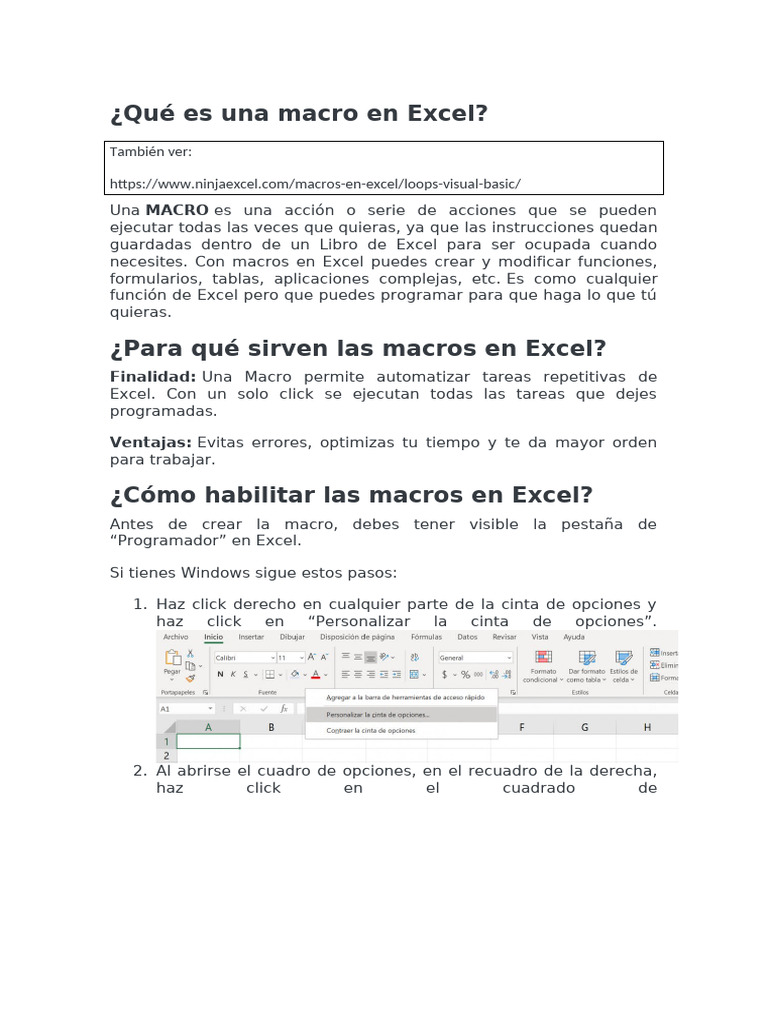 Cómo Hacer Macros en Excel | PDF | Microsoft Excel | Macro (informática)
