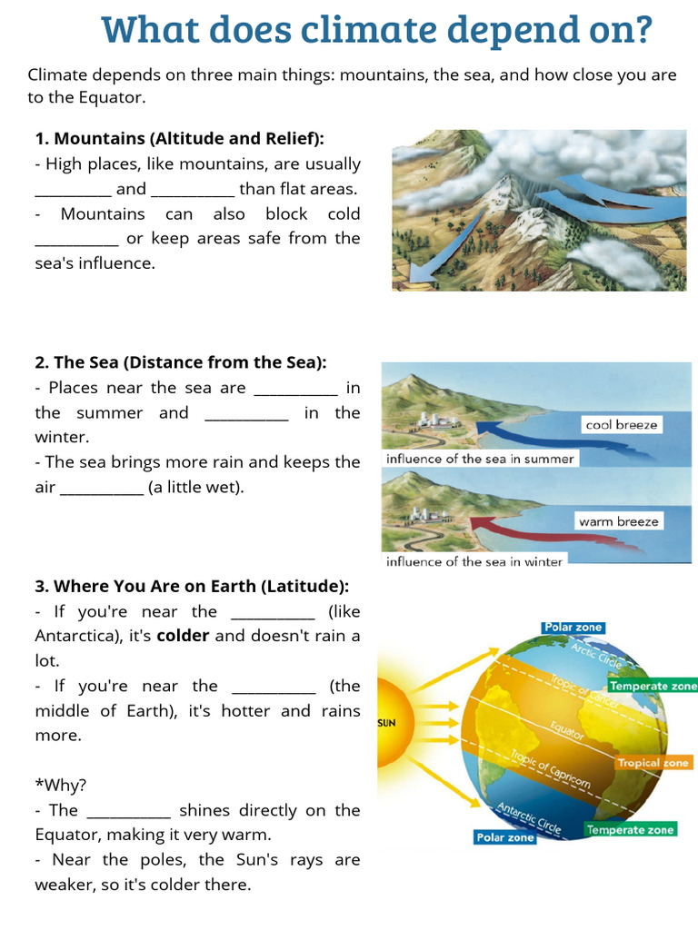 What does climate depend on Climate depends on three main things ...