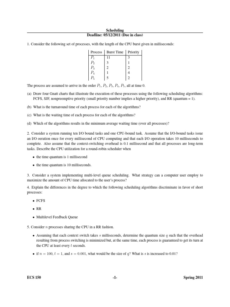 scheduling_hw | PDF | Scheduling (Computing) | Algorithms