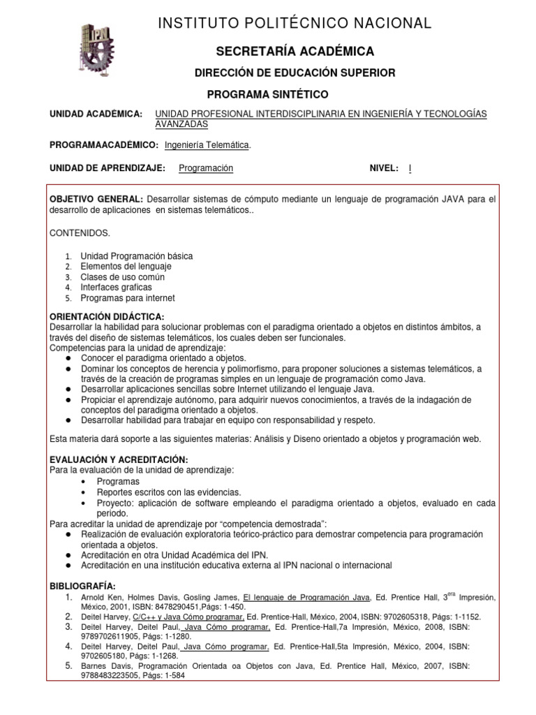Programación en Java para Telemática | PDF | Programación orientada a ...
