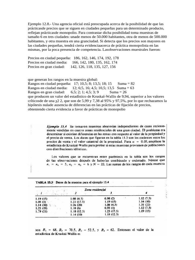 Ejemplo Kruskal y Friedman | PDF