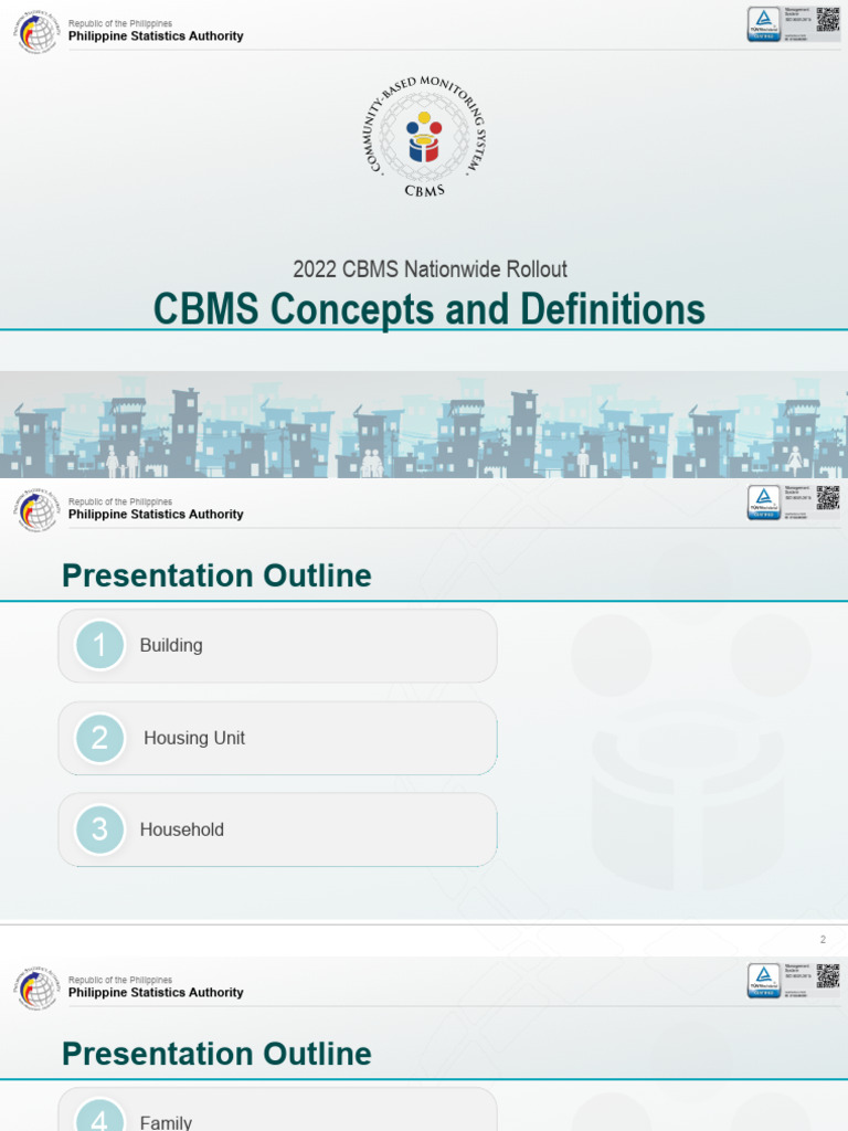 2022 CBMS Housing Unit Guidelines | PDF | Family | Building