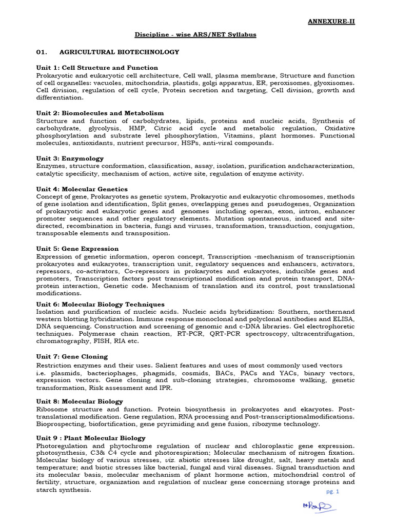 Syllabus For NET - ARS - SMS - STO - 250224 - 192611 | PDF | Metabolism ...