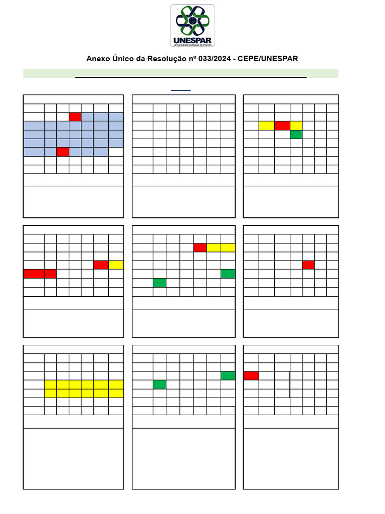 Anexo Unico Da Resolucao No 033 2024 Cepe Unespar Calendario 2025 1 | PDF